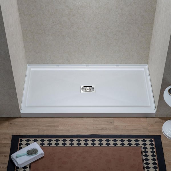 WOODBRIDGE 60 in. L x 30 in. W Alcove Tileable Shower Pan Base with ...