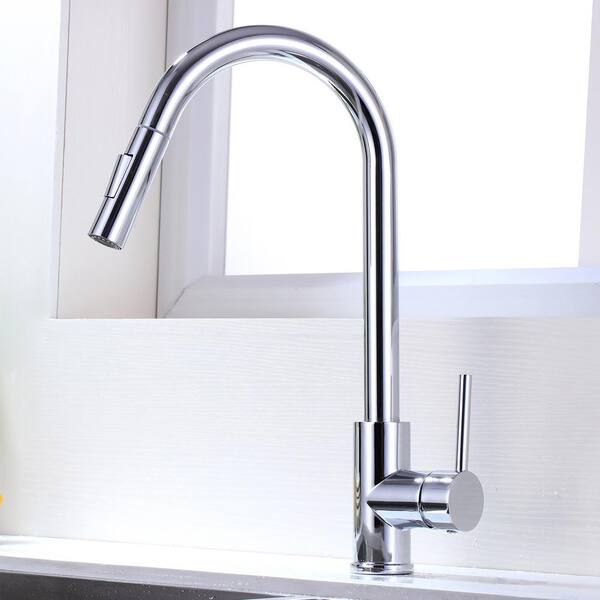 Maincraft Stainless Steel Single-Handle Pull Down Sprayer Kitchen ...