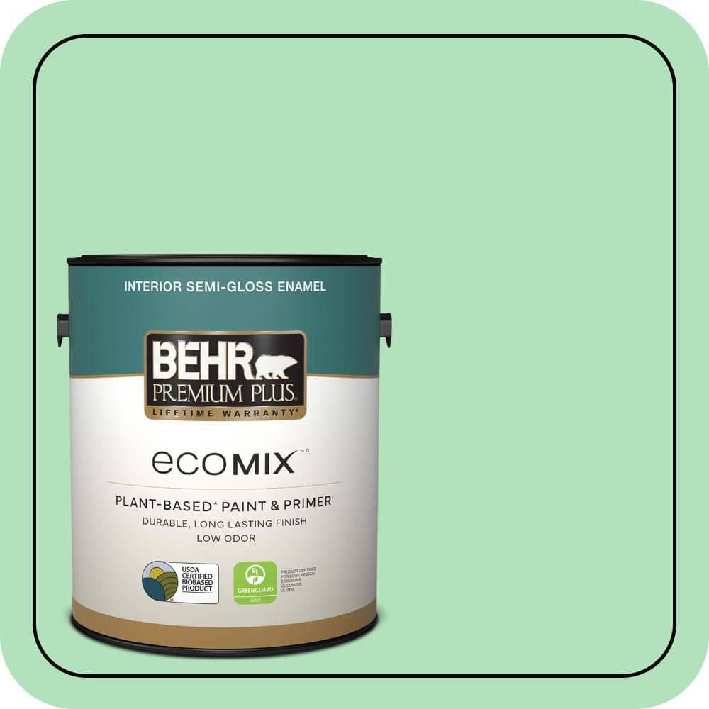 BEHR PREMIUM PLUS 1 gal. #P400-3 Folk Tale Semi-Gloss Enamel EcoMix ...