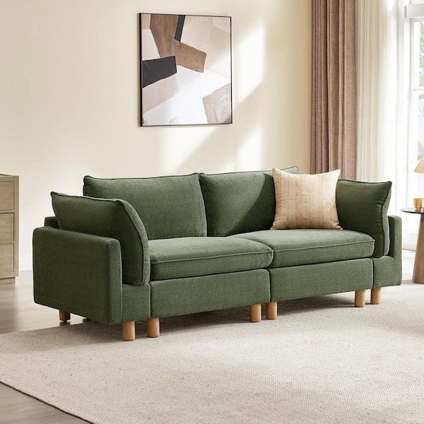 Spruce & Spring Wesley 92.1 in. 2-Piece Fabric Modern Rectangle Sofa in ...