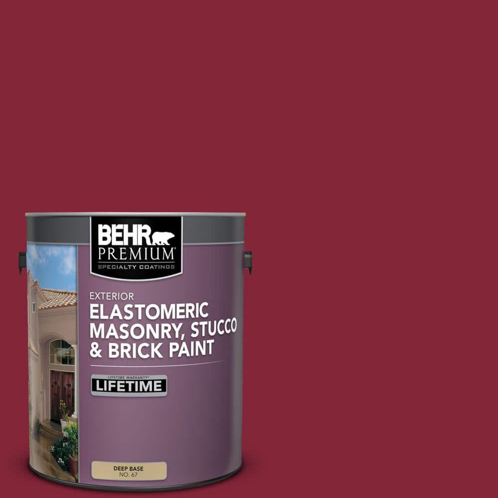 BEHR PREMIUM 1 gal. #M140-7 Dark Crimson Elastomeric Masonry, Stucco ...