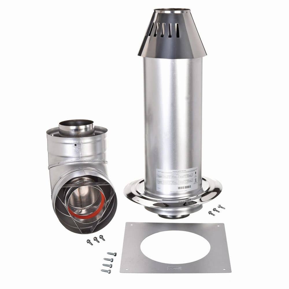 Rheem ProTech Stainless Horizontal Vent-Cone Termination Kit (2 in. x 8 ...