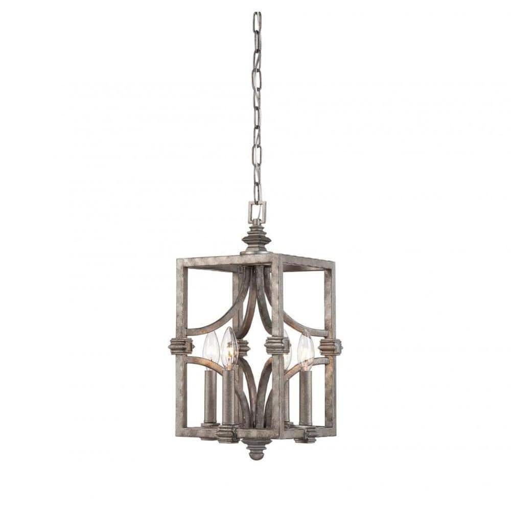 Savoy House Structure 4-Light Aged Steel Candlestick Pendant Light 3 ...