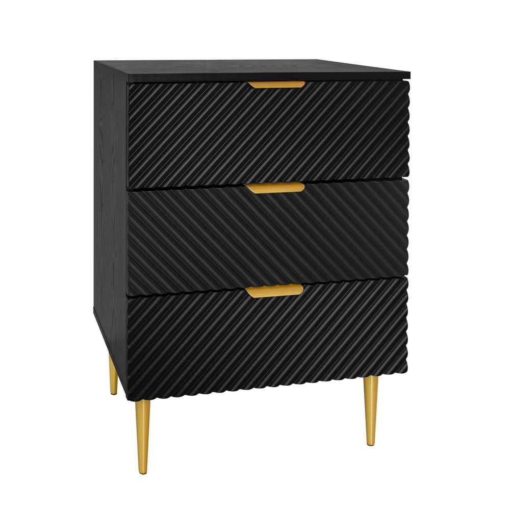 sumyeg Black 31.5 in. H Accent Storage Cabinet with 3 Drawer SY-MH ...