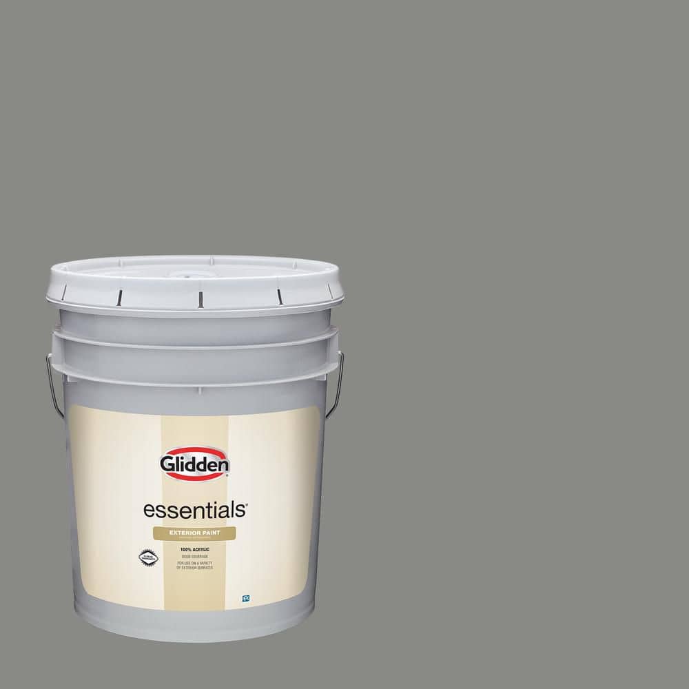 Glidden Essentials 5 gal. PPG1010-5 Downpour Satin Exterior Paint ...