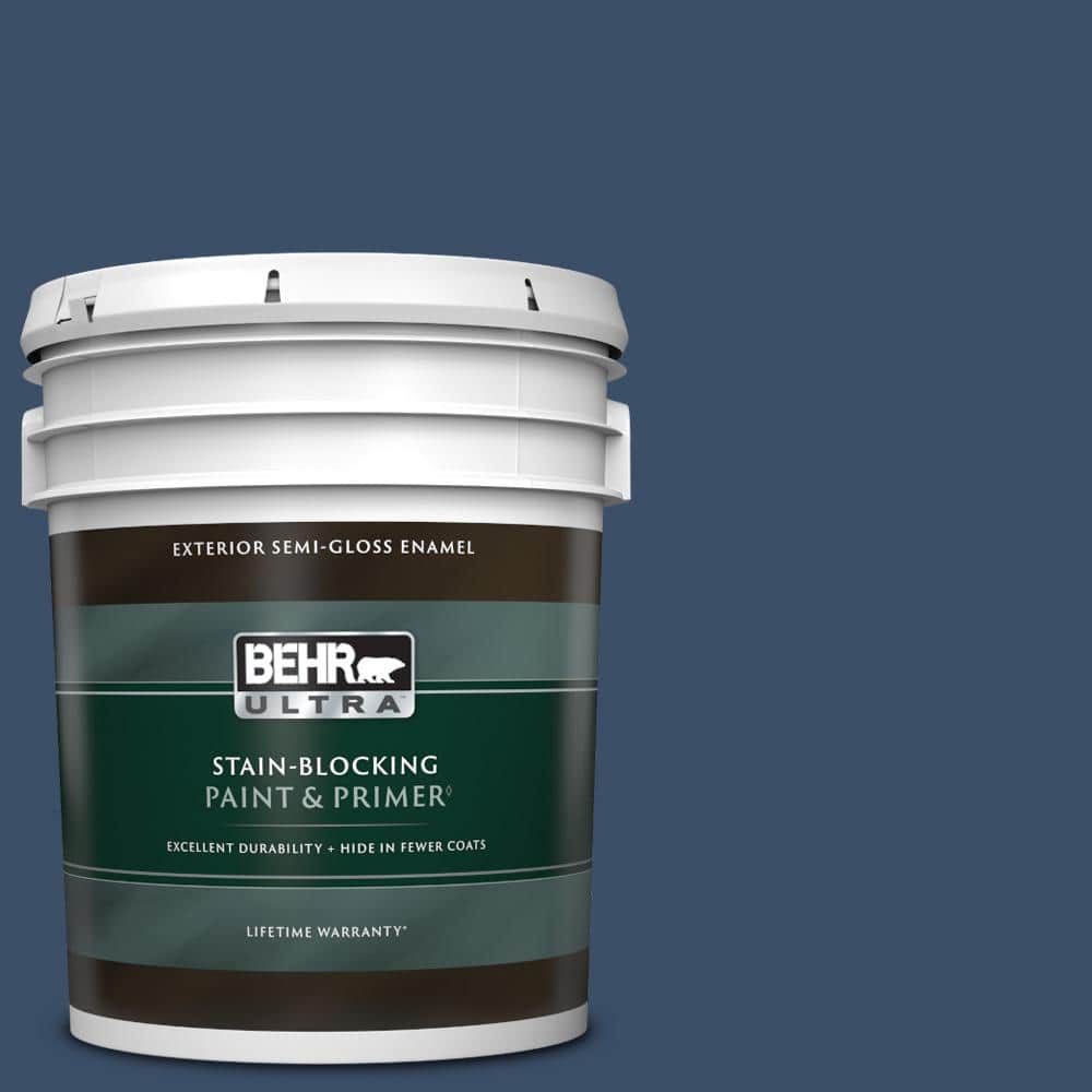 BEHR ULTRA 5 gal. #M510-7 Inked Semi-Gloss Enamel Exterior Paint ...