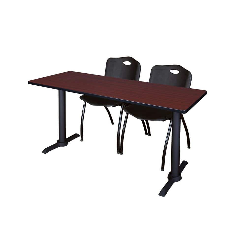 Regency Cain 60 in x 24 in. Mahogany T-Base Training Seminar Table Desk ...