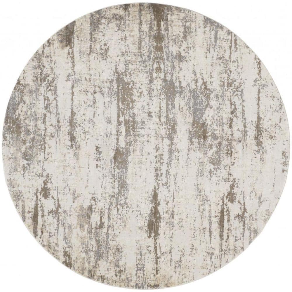 HomeRoots 2 ft. x 8 ft. Brown, Ivory Abstract Area Rug 2000514734 - The ...