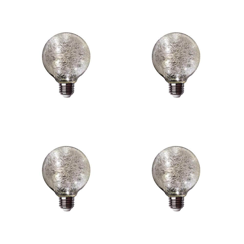 Feit Electric 11-Watt Equivalent G25 Globe Fairy Light Crackle Glass ...