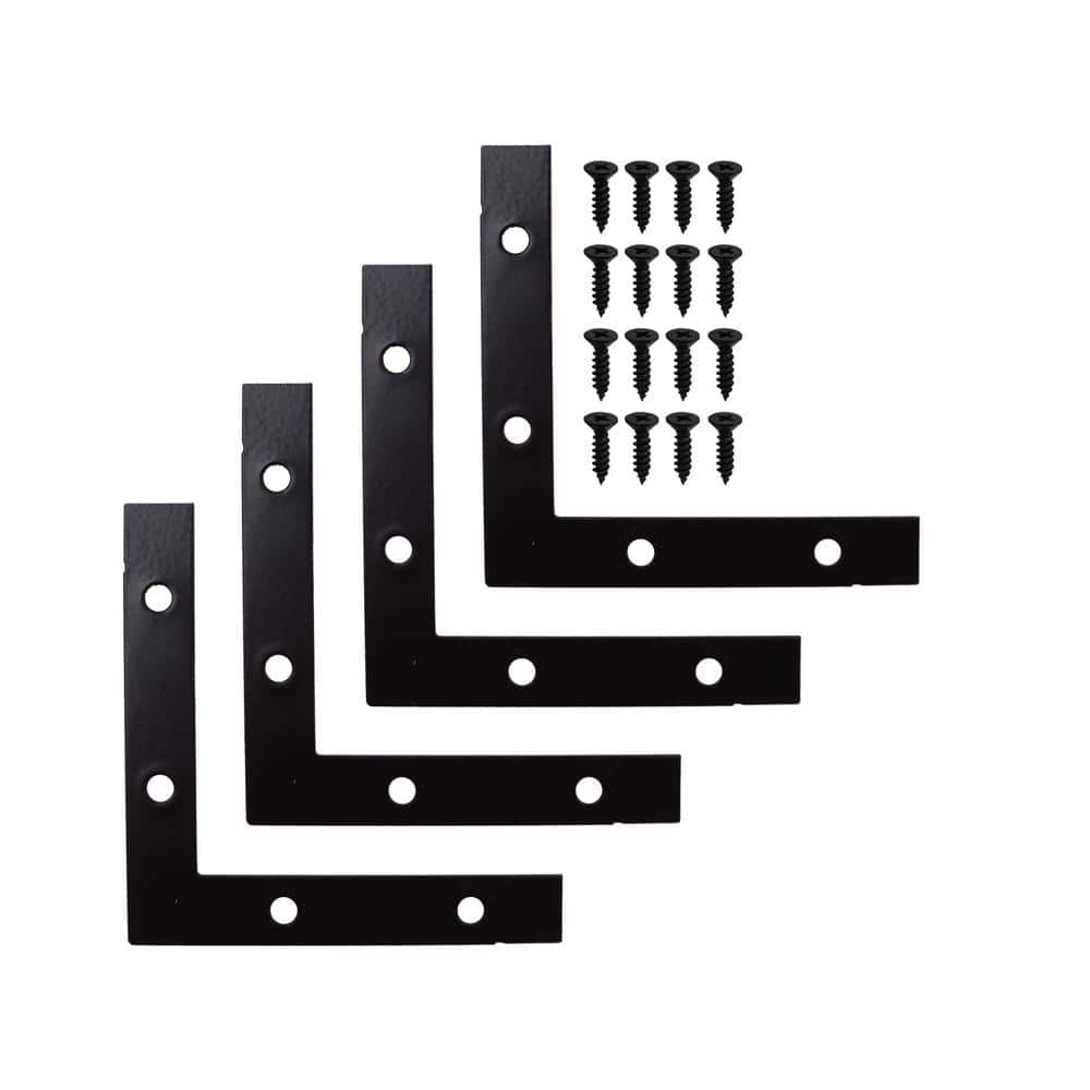Everbilt (4-Pack) 4 in. Corner Brace Black 33557 - The Home Depot