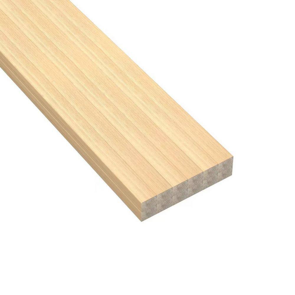 Ejoy 94 in. x 1.06 in. x 0.79 in. MDF Wood Slat Siding Panel (Set of 12 ...