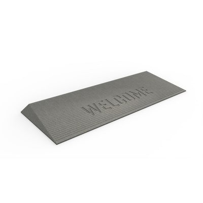 EZ-ACCESS TRANSITIONS Angled Entry Door Threshold Mat, Grey, Rubber, 14 ...