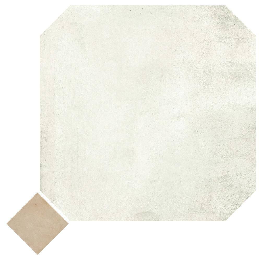 Merola Tile Laverton Octagon Nieve with Taco Beige 8 in. x 8 in ...