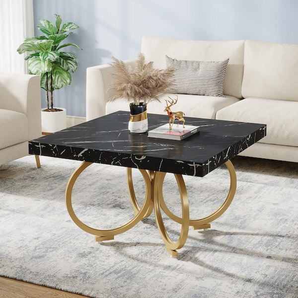 Black and gold square coffee table store