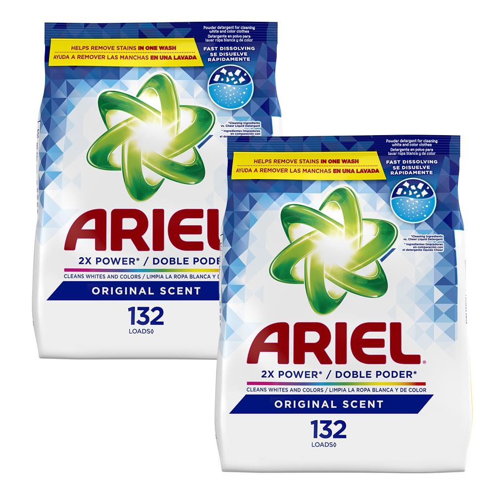 ARIEL Original Scent Powder Laundry Detergent, 132-Loads, 211 oz., 2 ...