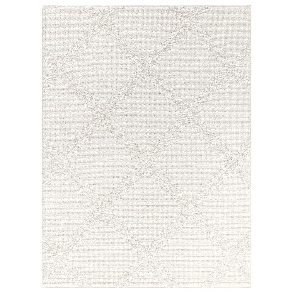 StyleWell Garden Maze 5 ft x 7 ft Ivory Area Rug 42465 - The Home Depot