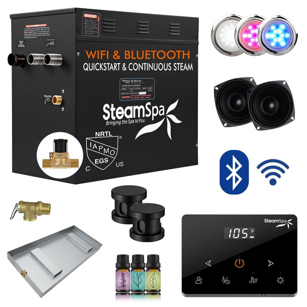 SteamSpa Black Series 12000-Watt Steam Generator with Fully Wireless ...