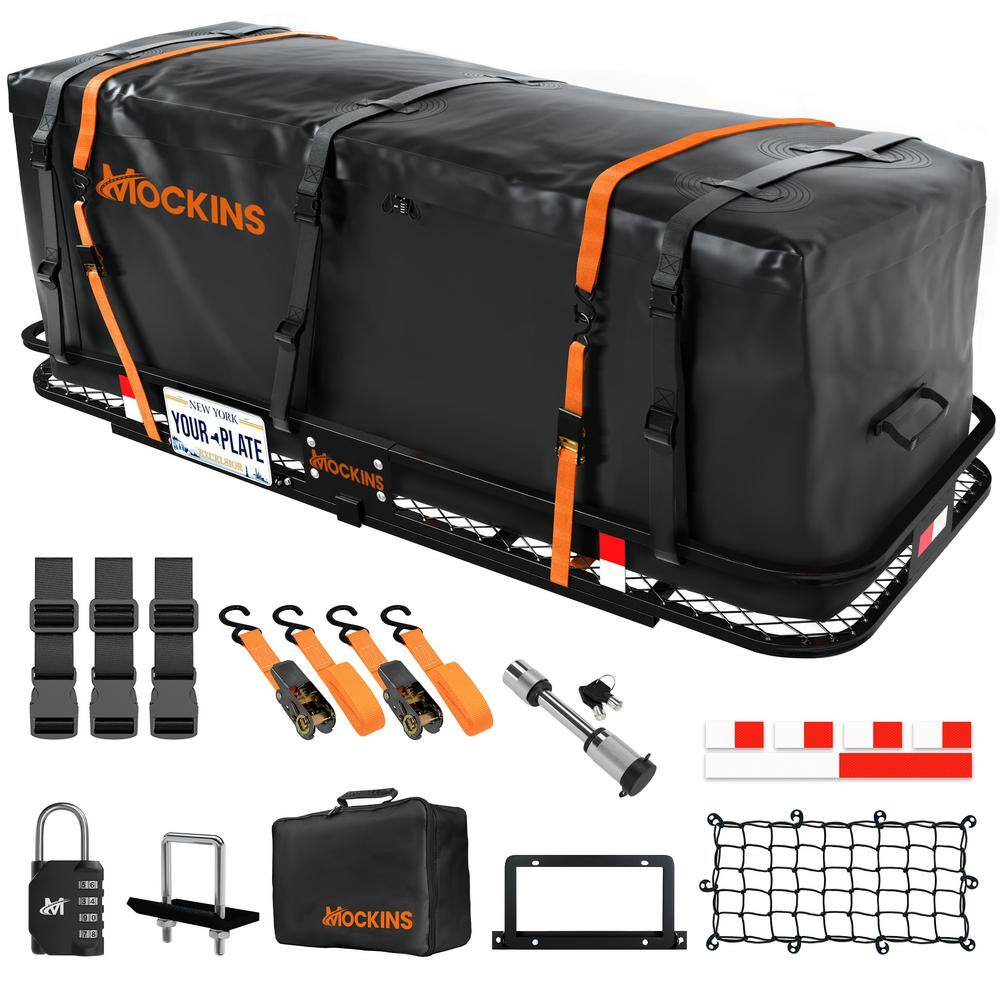 Mockins 500 lb. Capacity Hitch Mount Cargo Carrier Basket with 16 cu ...