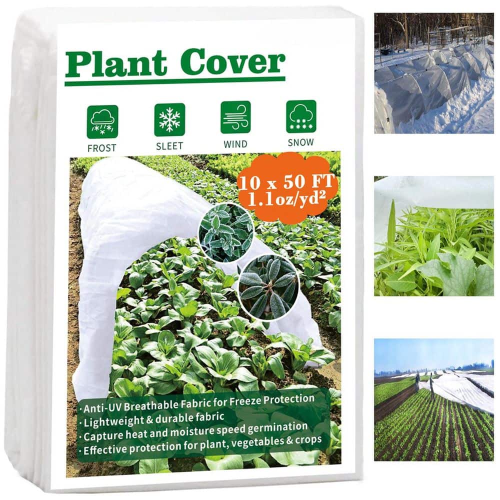 396 in. White Non-Woven Polypropylene Plant Cover Frost Blanket Garden ...
