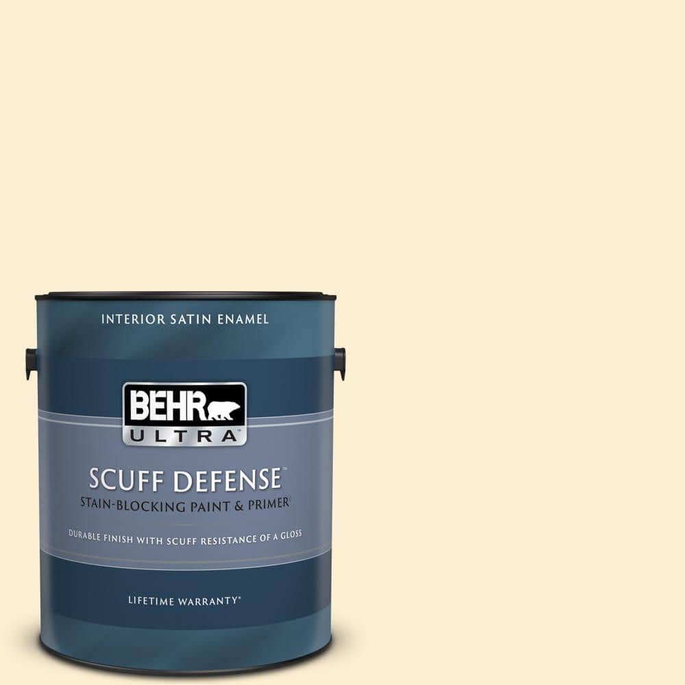 BEHR ULTRA 1 gal. #YL-W03 Honied White Extra Durable Satin Enamel ... BEHR ULTRA 1 gal. #YL-W03 Honied White Extra Durable Satin Enamel ...