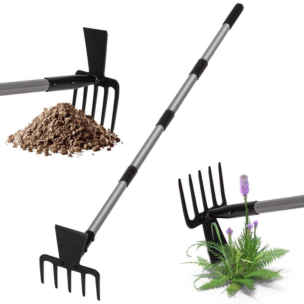 WaLensee 63 in. Steel Stirrup Hoe 2 in 1 Garden Hoe with Adjustable ...