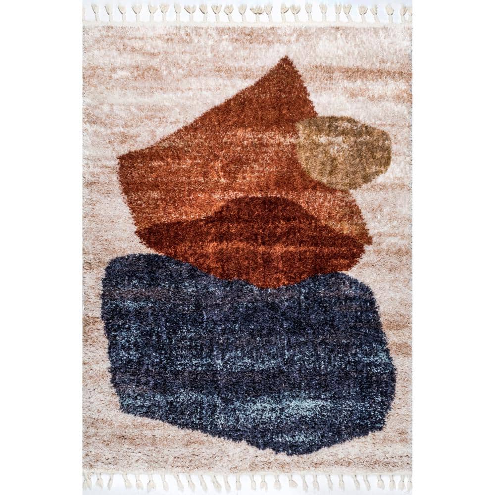 nuLOOM Kassidy Shaggy Contemporary Tassel Accent Rug Blue 3 ft. x 5 ft ...