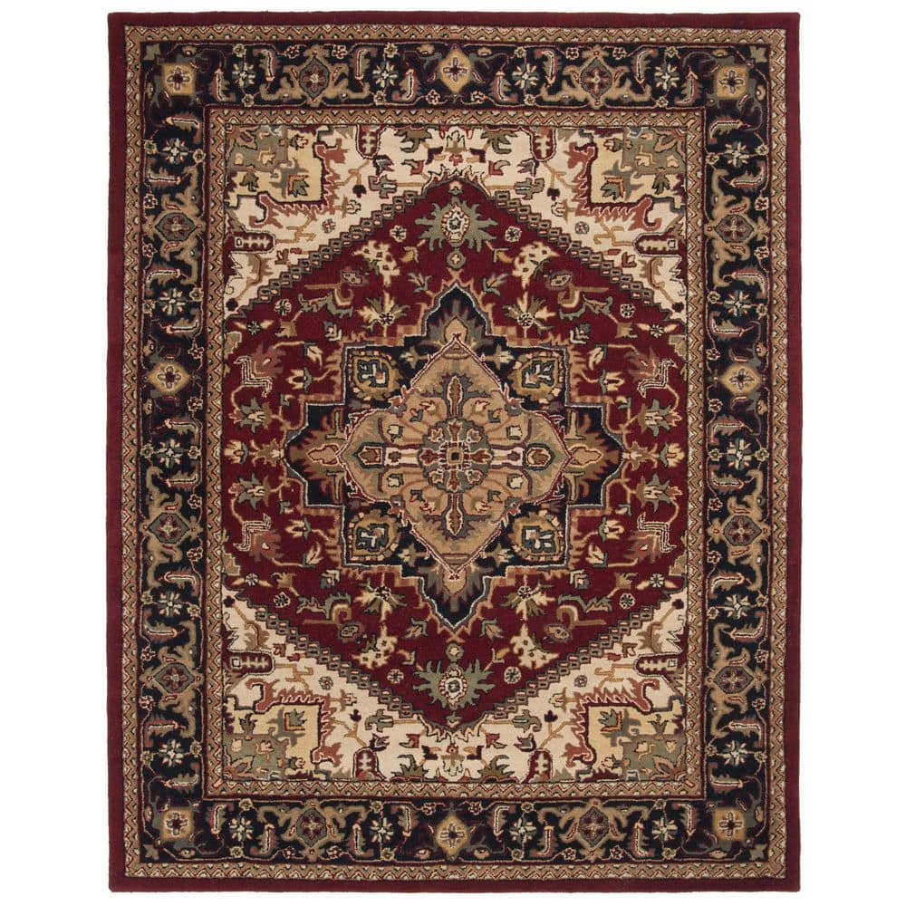SAFAVIEH Heritage Red 10 ft. x 14 ft. Border Floral Medallion Area Rug ...