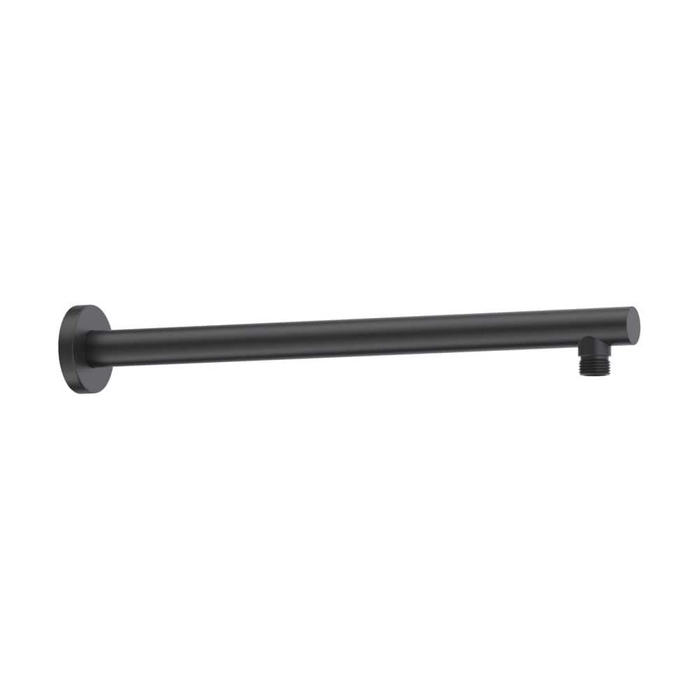 KIBI 16 in. Wall Mounted Stainless Steel Shower Arm in Matte Black (1 ...