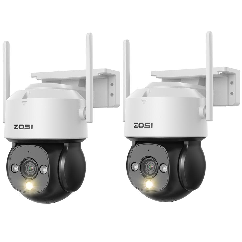 ZOSI 360° PTZ 4MP 2. 5K Wi-Fi Outdoor Plug in Home Security Camera 2 ...