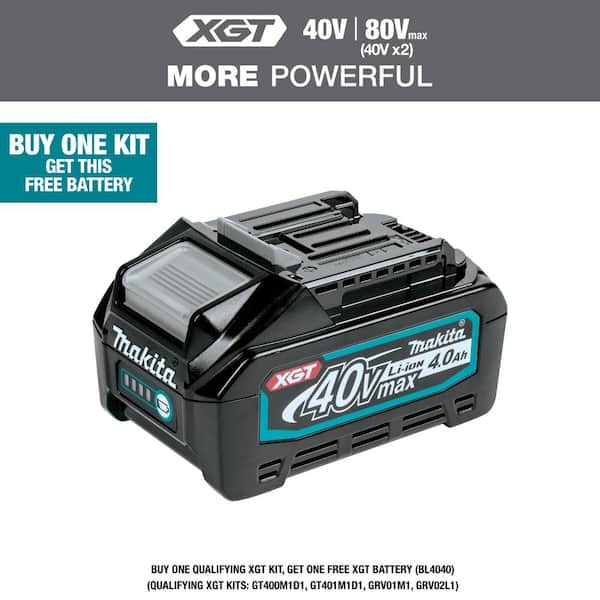 Makita 40V Max XGT 4.0Ah Battery BL4040 - The Home Depot