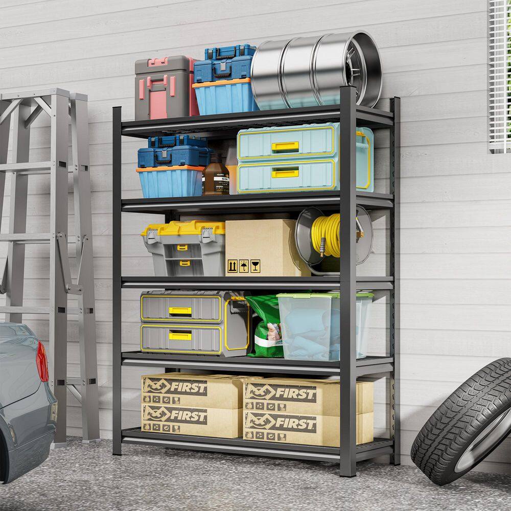 Tileon 5-Tier Metal Garage Racking with Adjustable Shelve, Heavy Duty ...