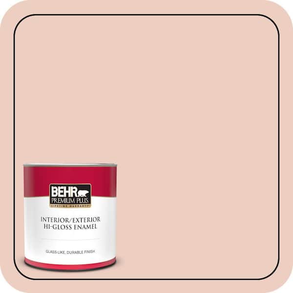 BEHR PREMIUM PLUS 1 qt. #220E-2 Shrimp Toast Hi-Gloss Enamel Interior ...