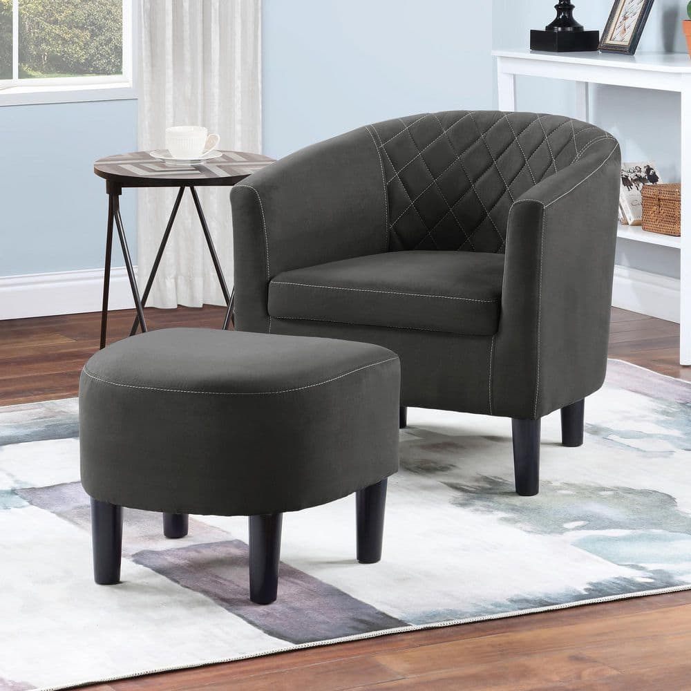 Convenience Concepts Take a Seat Roosevelt Dark Gray Microfiber Accent ...