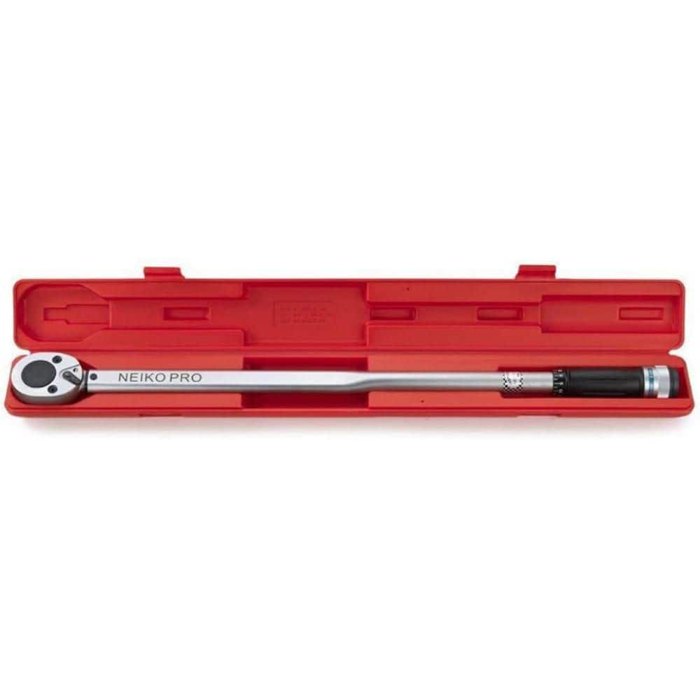 NEIKO 3/4 in. Drive Adjustable Click SAE Torque Wrench with 50-300 ft ...