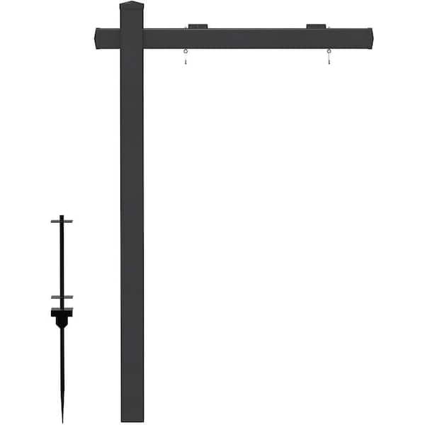 Upland Vinyl PVC Black Real Estate Sign Post w/Flat Cap 6 ft. Realtor ...