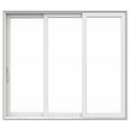JELD-WEN V4500 Multi-Slide 105 in. x 80 in. Right-Hand Low-E White Vinyl 3-Panel Prehung Patio ...