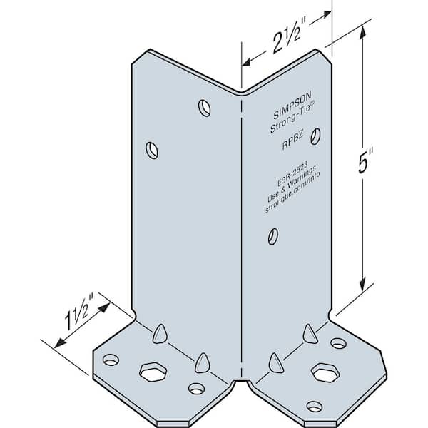 Simpson Strong-Tie RPBZ ZMAX Galvanized Retrofit Post Base for Double ...