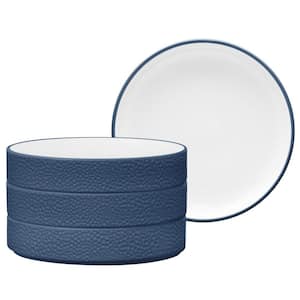 Noritake Colortex Stone Gray 7.5 in. Porcelain Deep Plates, (Set of 4 ...