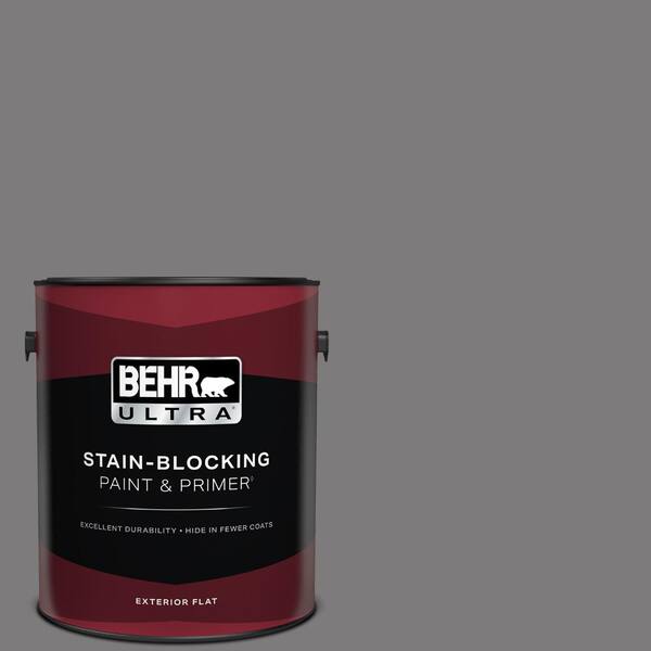 BEHR ULTRA 1 gal. #BXC-58 Stormy Gray Flat Exterior Paint & Primer ...