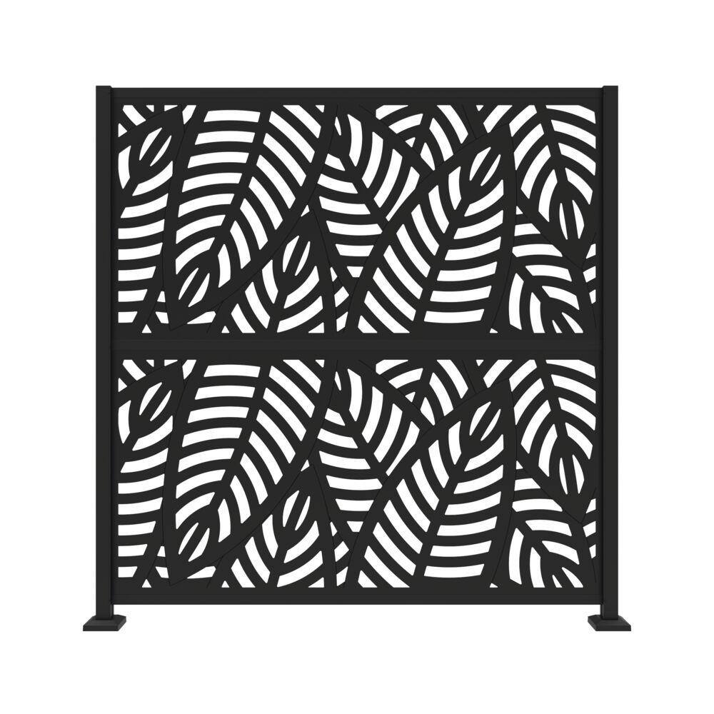 Barrette Outdoor Living 6 ft. x 6 ft. Matte Black Metal Decorative ...