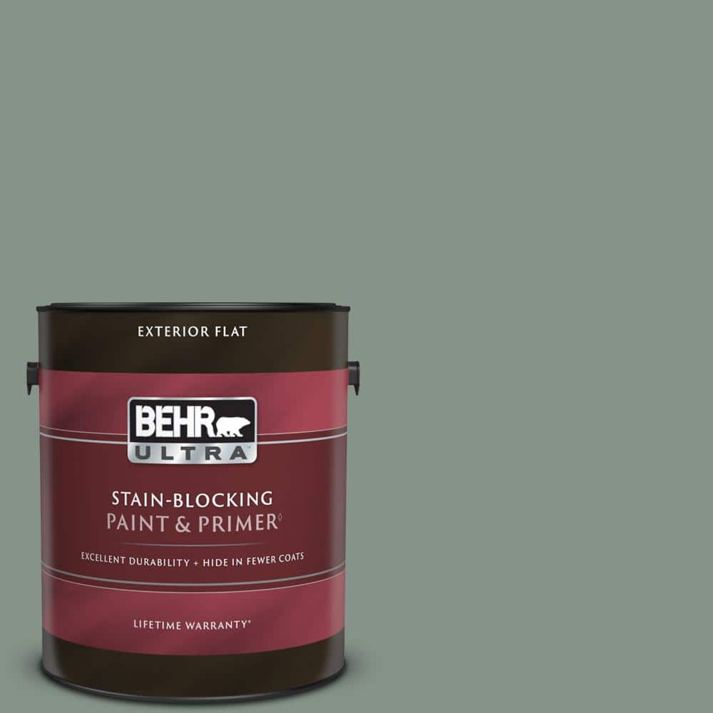 BEHR ULTRA 1 gal. #460F-4 Wethersfield Moss Flat Exterior Paint ...