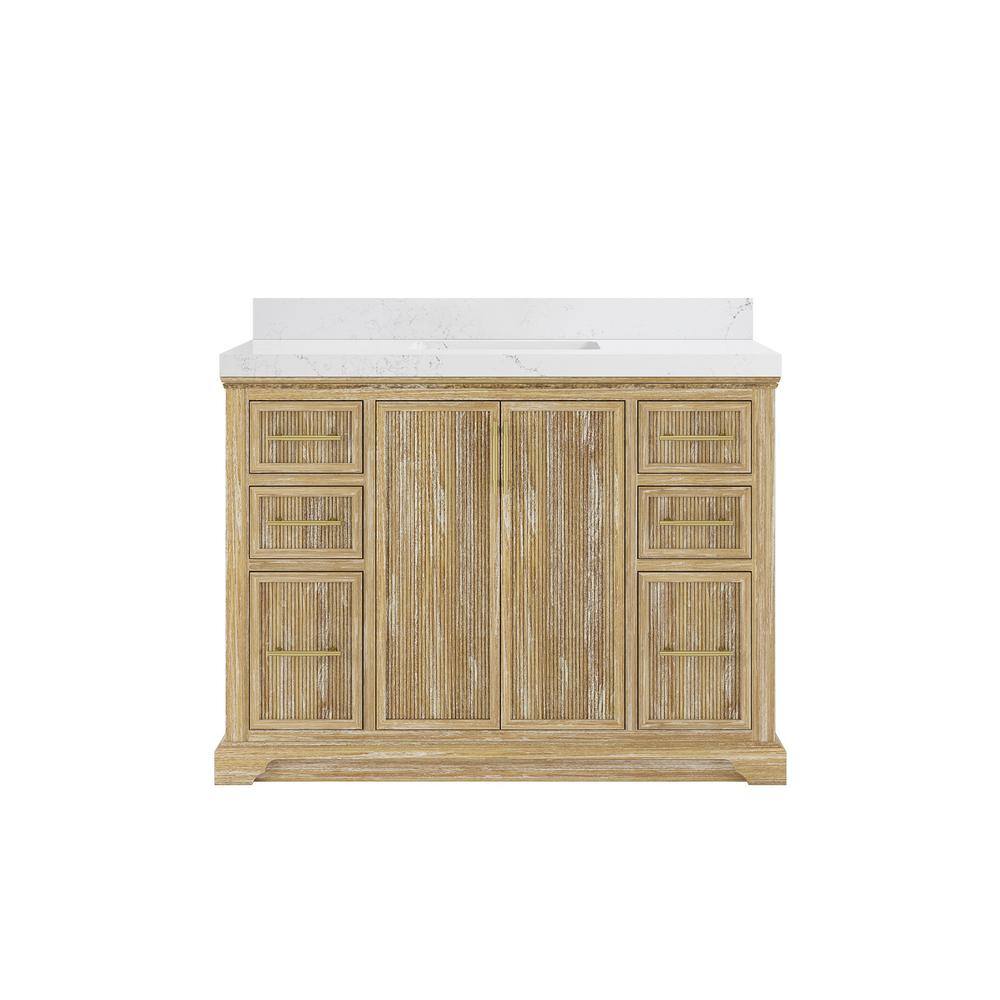 Willow Collections Alys Teak 48 in. W x 22 in. D x 36 in. H Single Sink ...