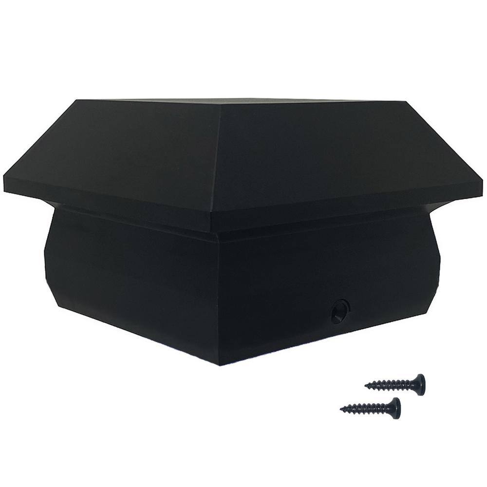 NUVO IRON 4 in. x 4 in. Black Plastic Pyramid Post Cap (24-Pack ...