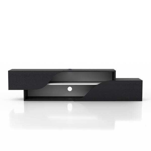 Furniture of America Andoval 59.06 in. Black Floating TV Stand Fits TV ...