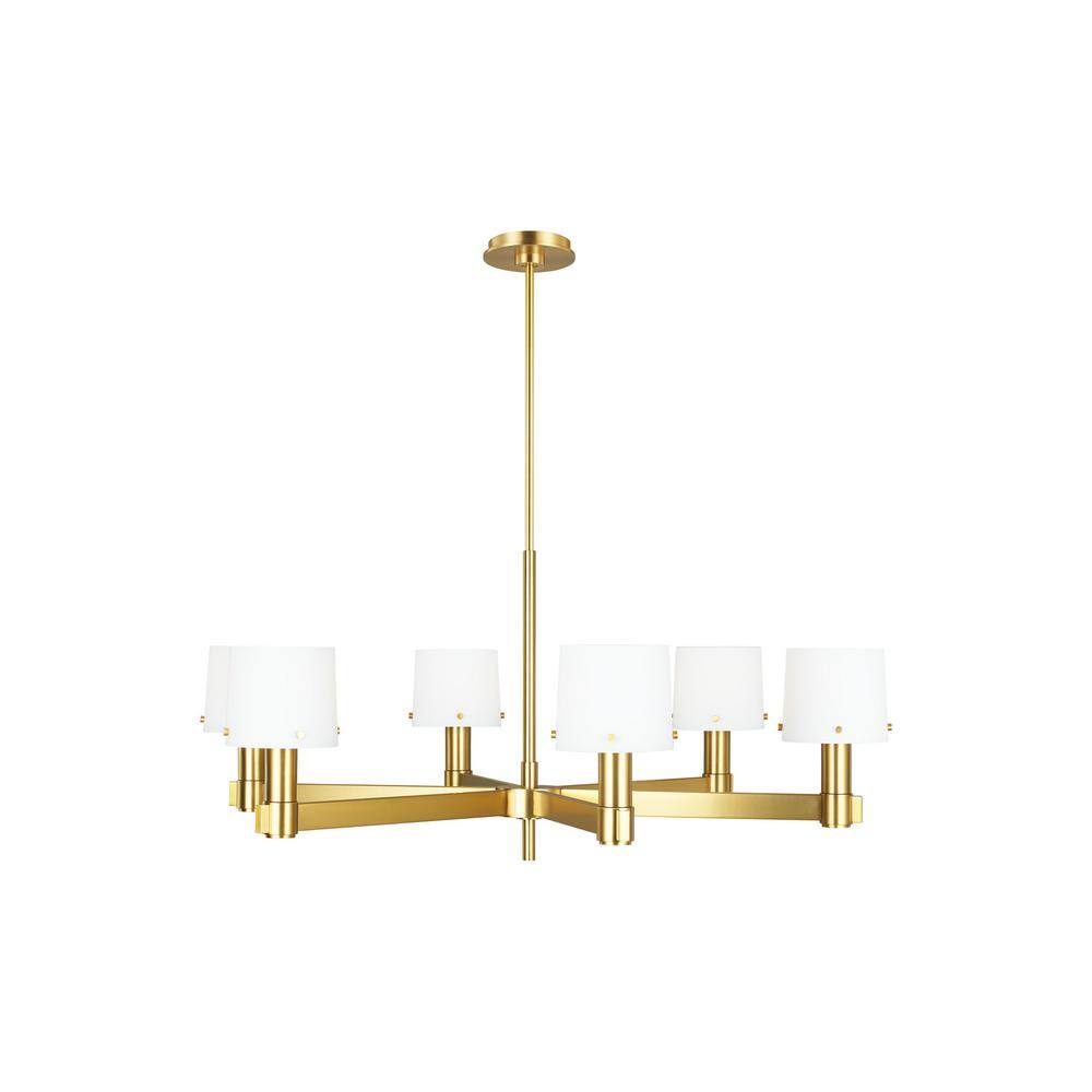 Generation Lighting Palma 6-Light Burnished Brass Large Chandelier with ...