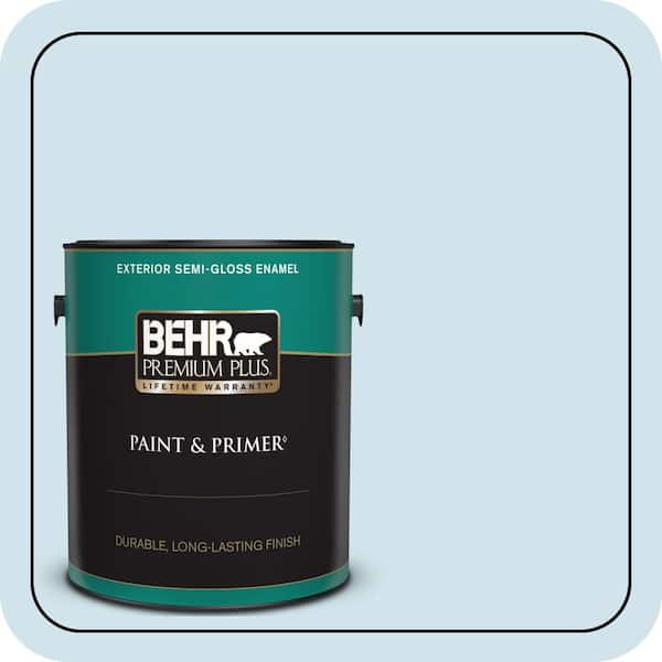 BEHR PREMIUM PLUS 1 gal. #550A-1 Sea Sprite Semi-Gloss Enamel Exterior ...