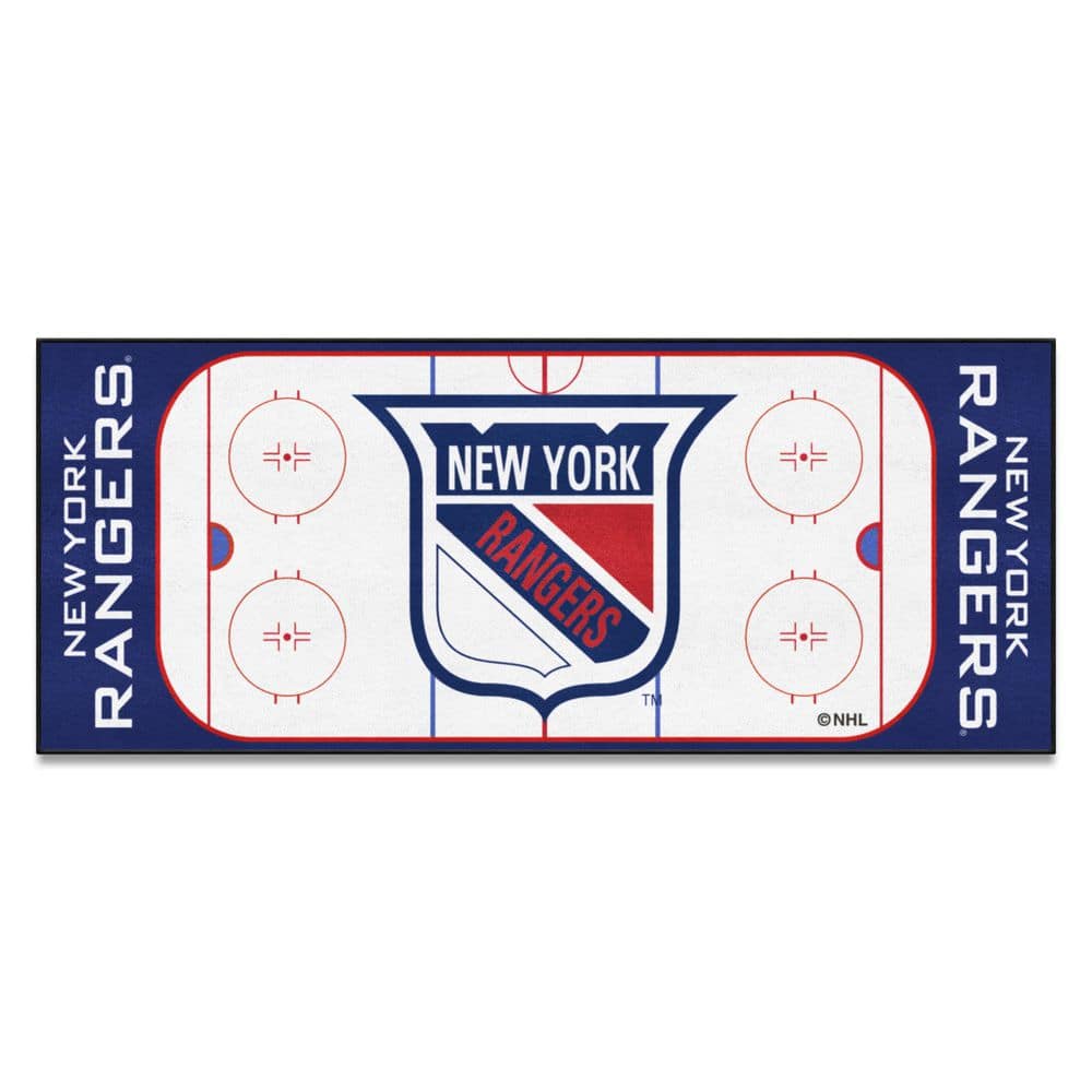 FANMATS NHL Retro New York Rangers White 2 ft. x 6 ft. Rink Runner Rug ...