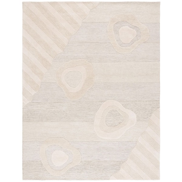 SAFAVIEH Fifth Avenue 8 ft. x 10 ft. Beige/Gray Abstract High-Low Area ...