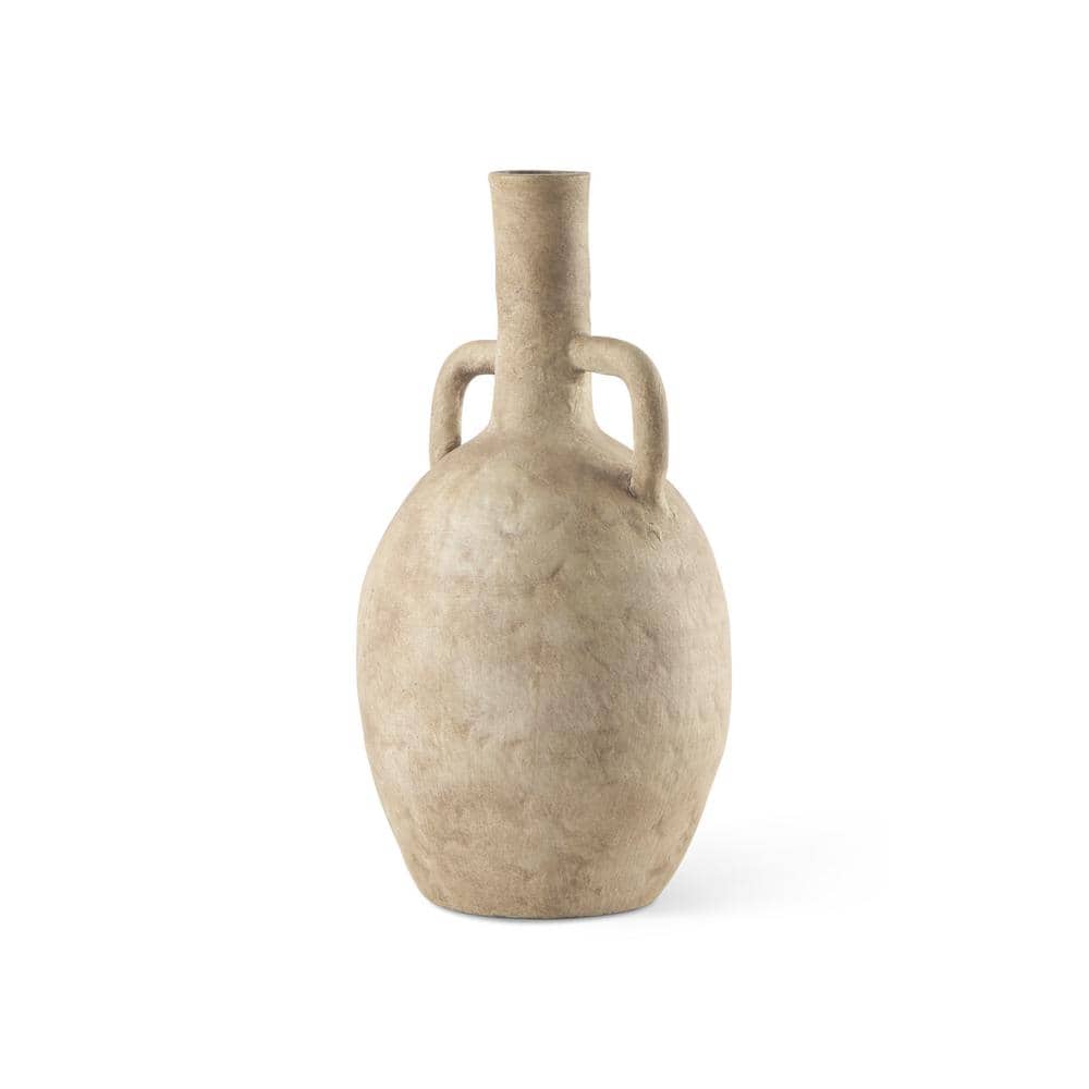 Mercana Zenni 6.1 L x 6.1 W x 12.0 H Warm Beige Ceramic Vase 69805 ...