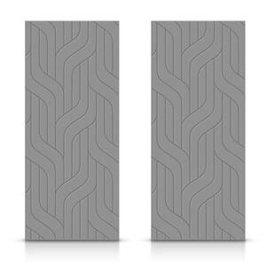CALHOME 60 in. x 80 in. Hollow Core Light Gray Stained Composite MDF ...